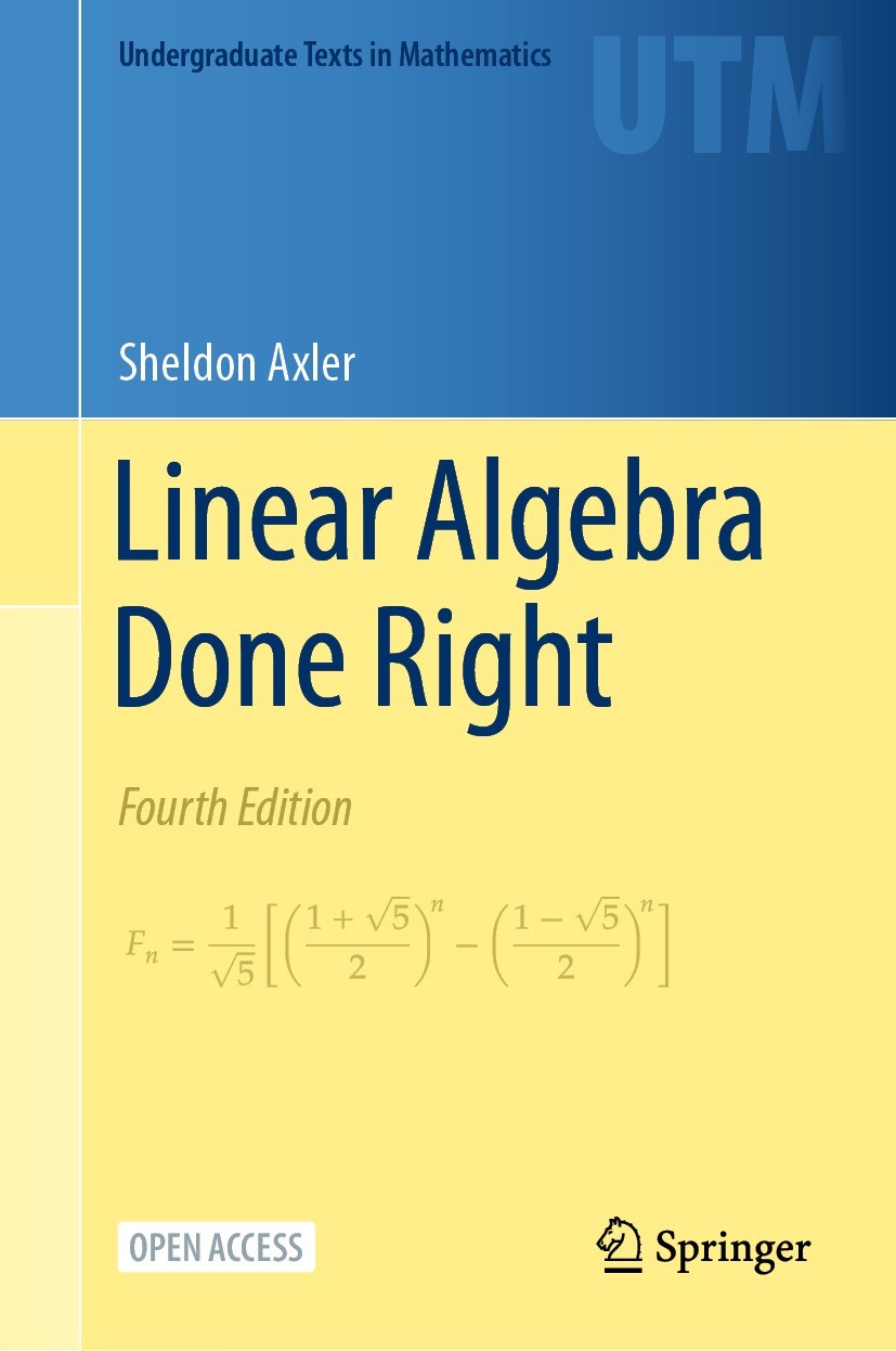 Linear Algebra Done Right | Springer Nature Link (formerly SpringerLink)