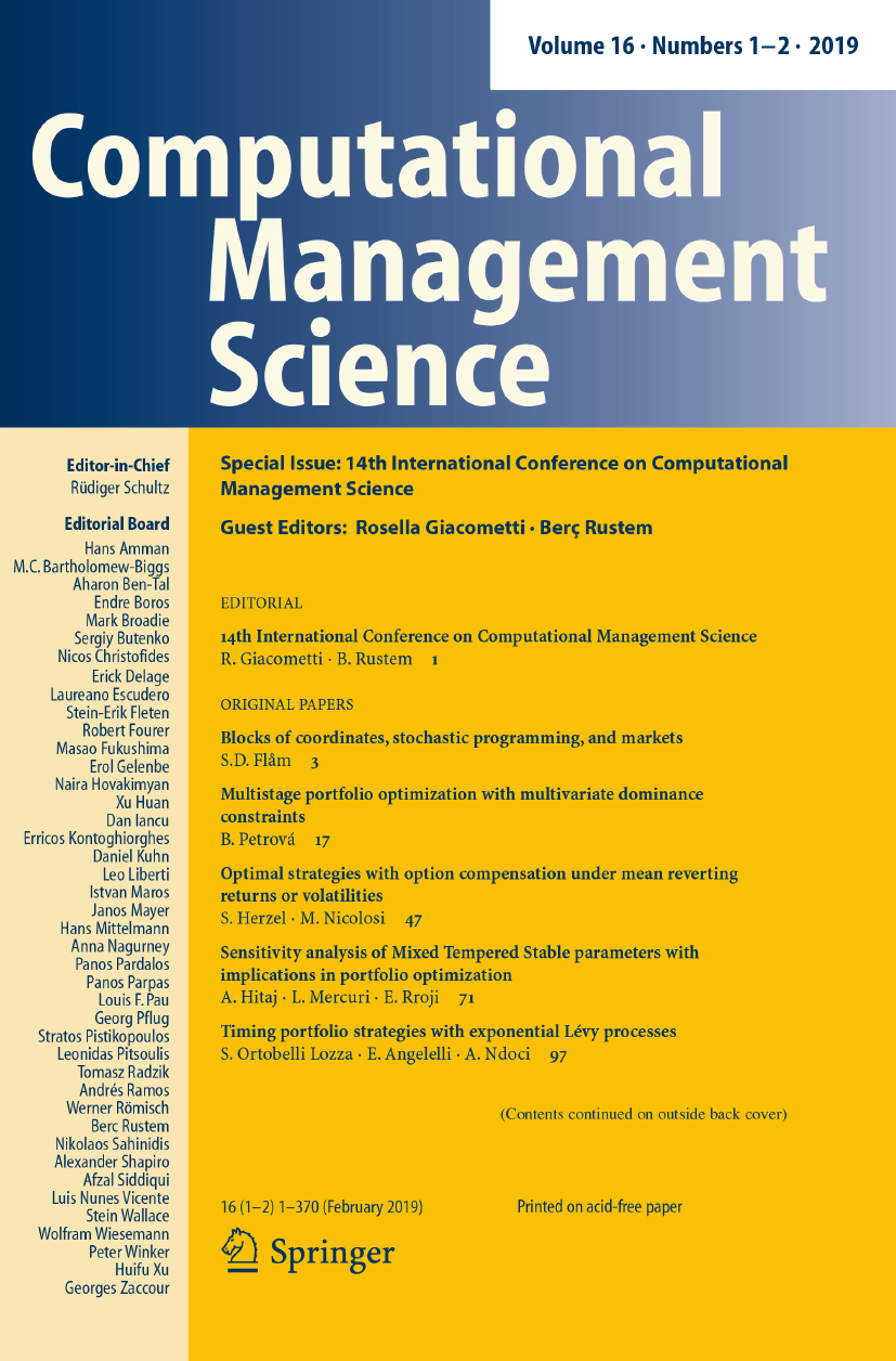 Editorial Computational Management Science