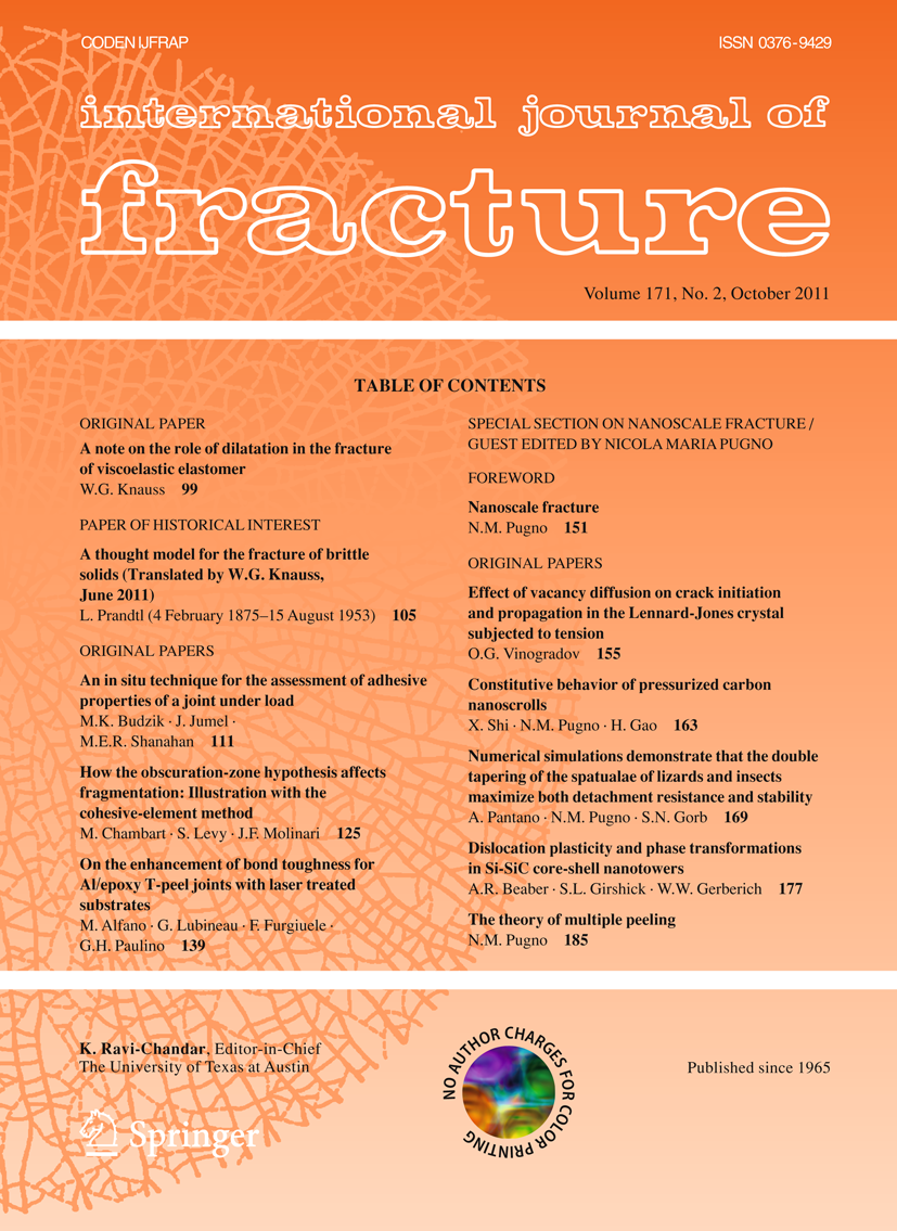 Introduction to the special issue on failure mechanism in advanced materials and structures ...