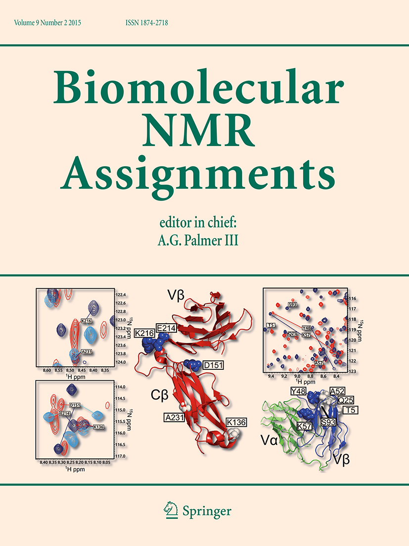 Correction: 1H, 13C, and 15N resonance assignments of the amyloidogenic peptide SEM2(49–107) by ...
