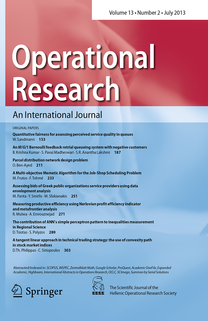 Operational Research: An International Journal (ORIJ) | Operational ...