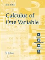 Calculus of One Variable | SpringerLink
