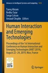 Human Interaction and Emerging Technologies: Proceedings of the 1st ...