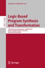 Logic-Based Program Synthesis and Transformation: 29th International ...