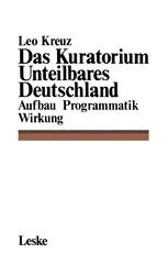 Das Kuratorium Unteilbares Deutschland: Aufbau Programmatik Wirkung | SpringerLink
