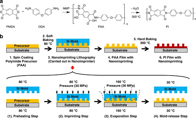 Morphology of nanoimprinted polyimide films fabricated via a controlled ...