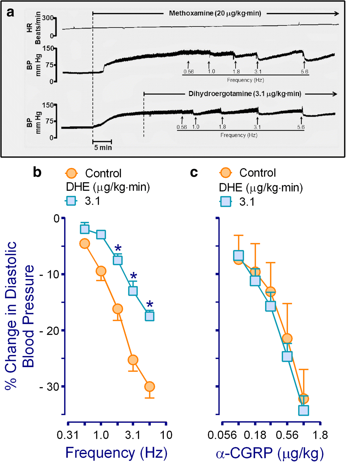 Dihydroergotamine inhibits the vasodepressor sensory CGRPergic outflow ...