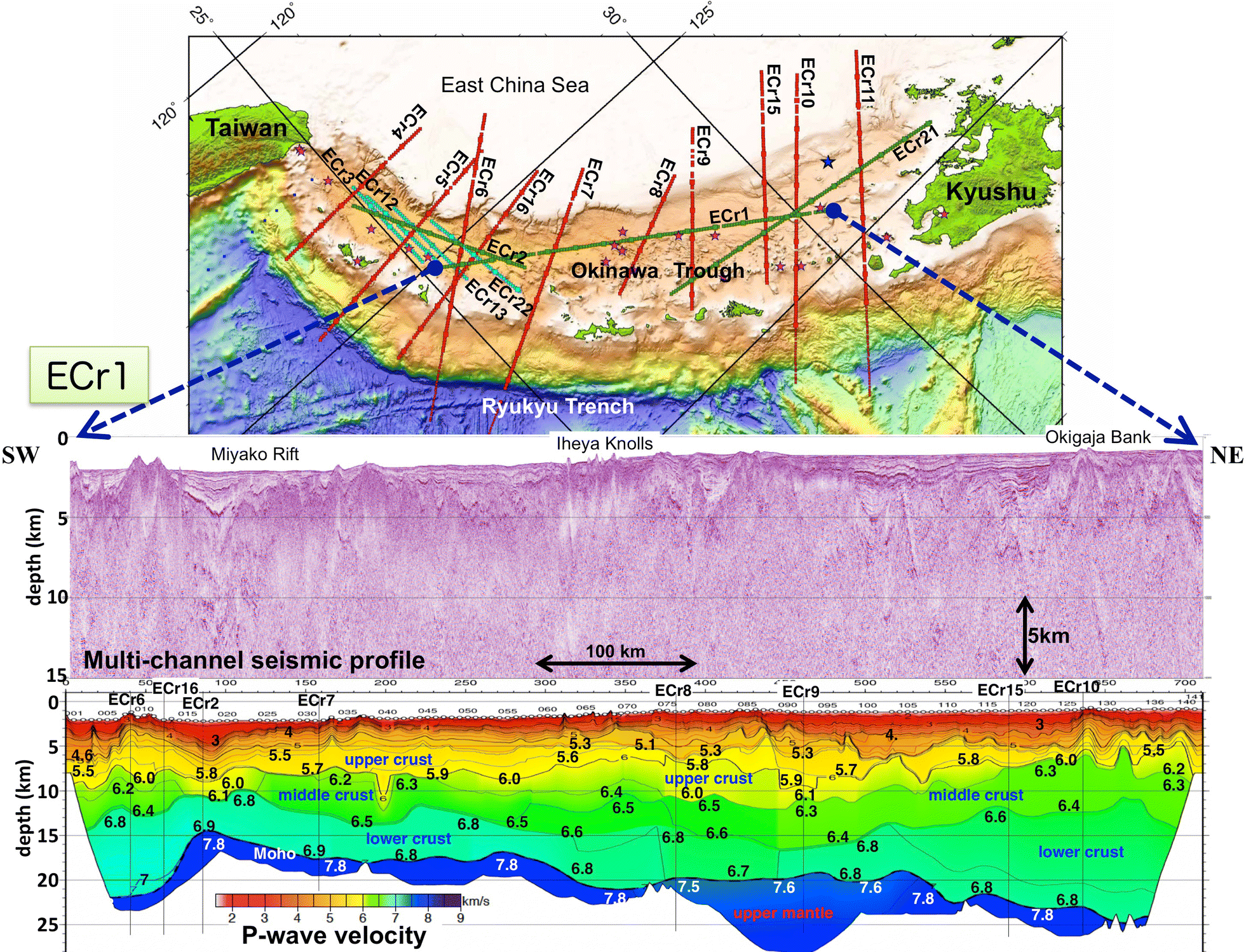 Seismic structure of rifting in the Okinawa Trough, an active backarc ...