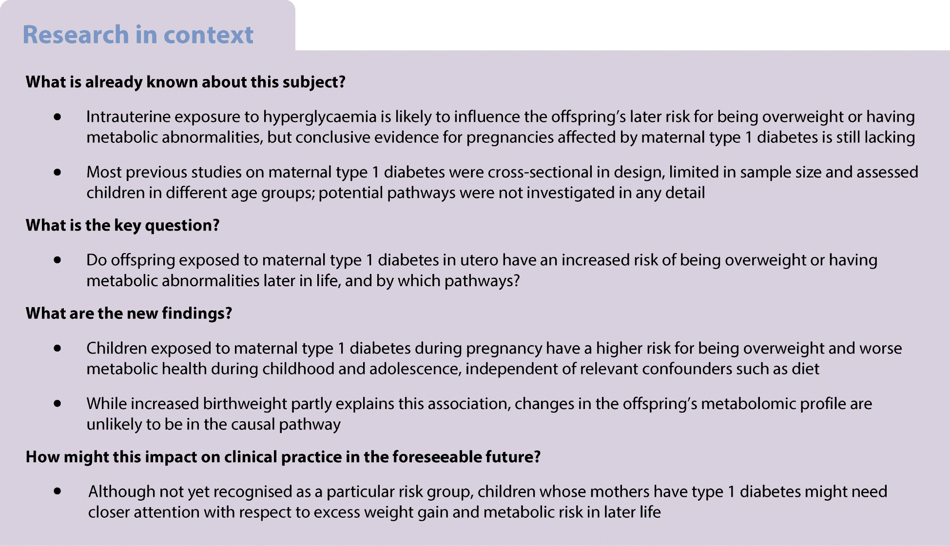 Associations of maternal type 1 diabetes with childhood adiposity and ...
