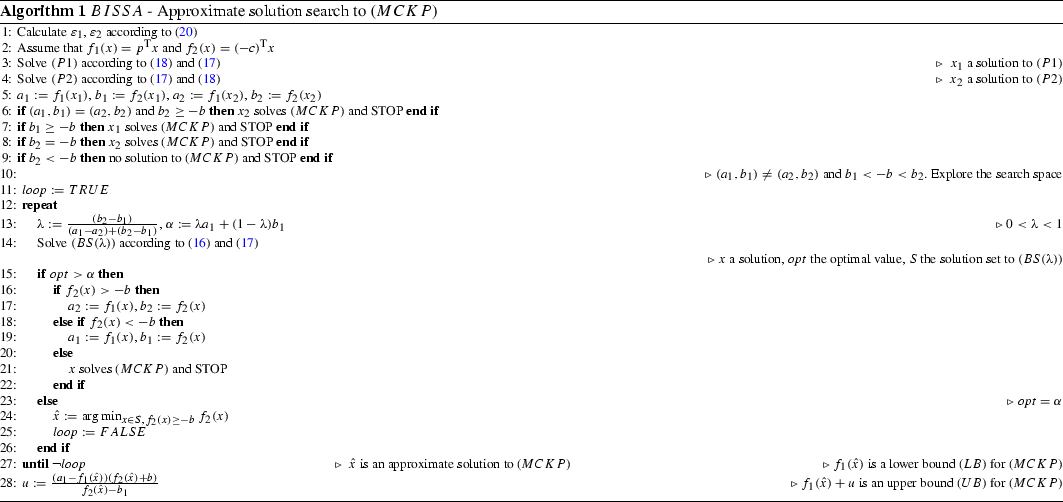 A multi-criteria approach to approximate solution of multiple-choice ...