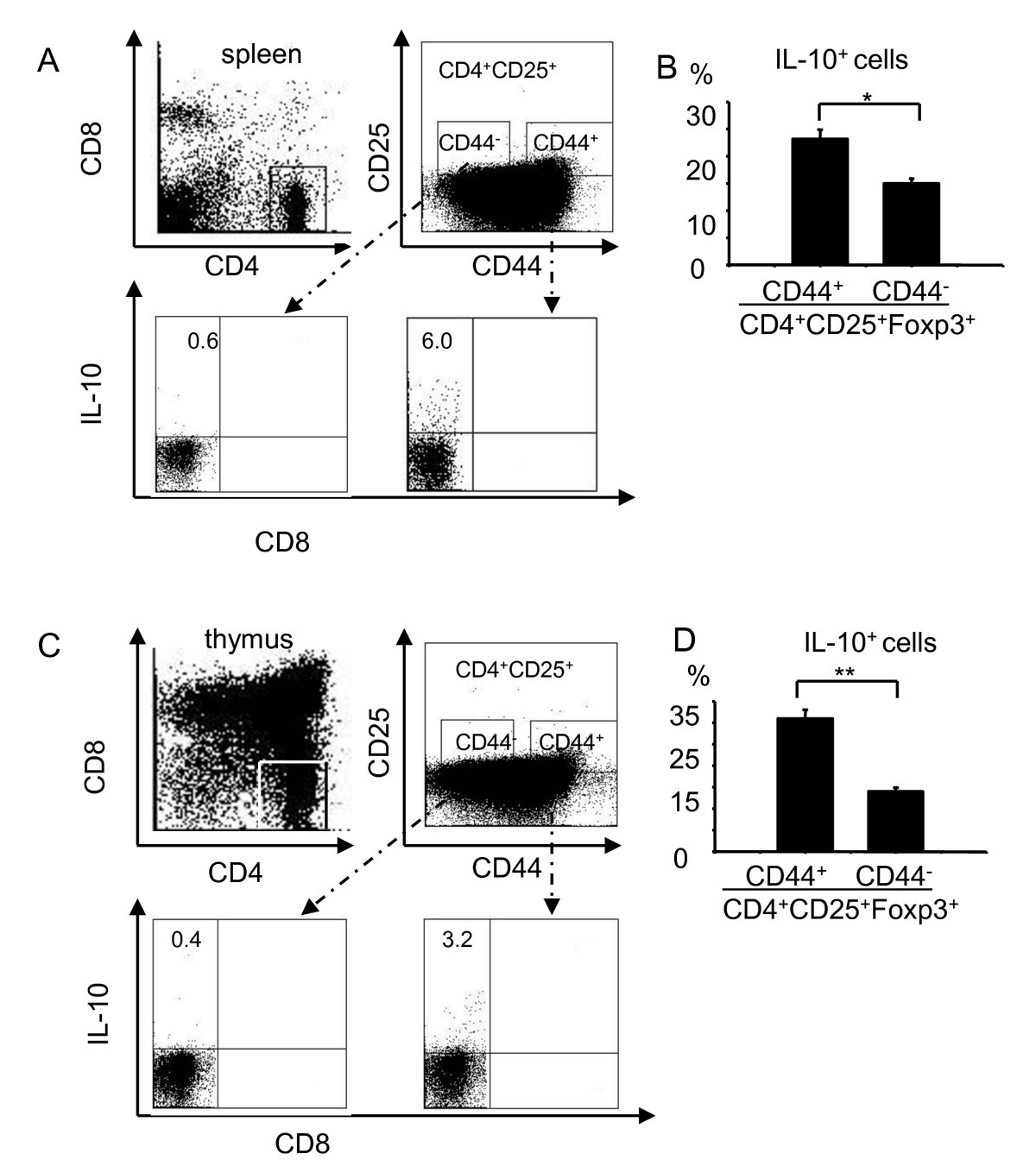 CD44 expression positively correlates with Foxp3 expression and ...
