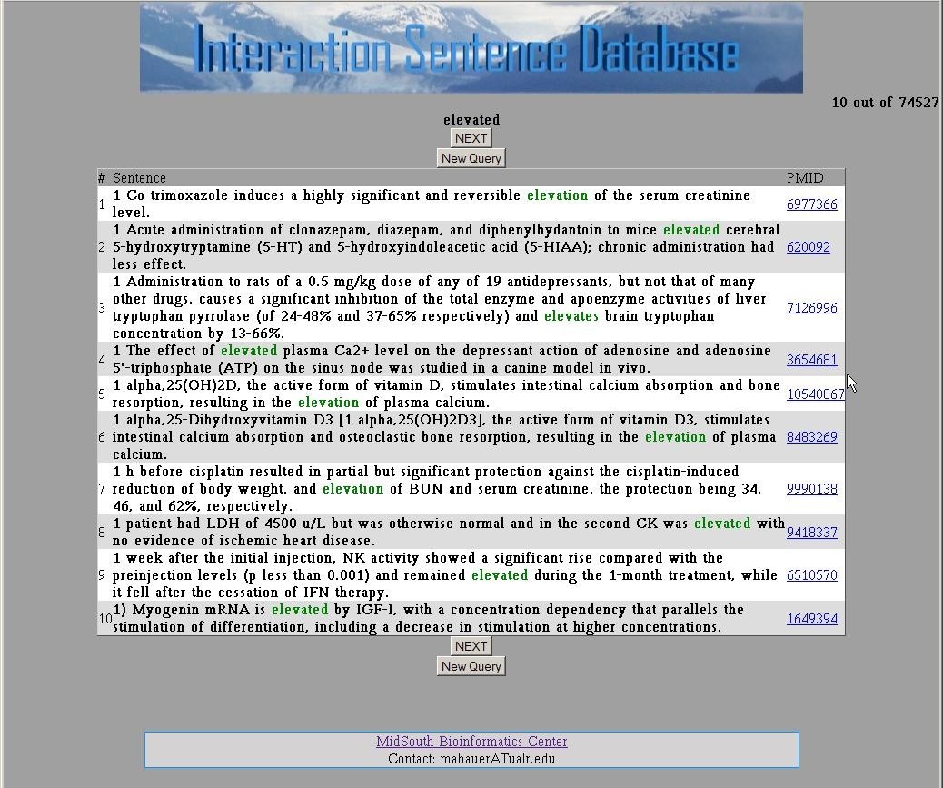 ISDB: Interaction Sentence Database | BMC Research Notes | Full Text