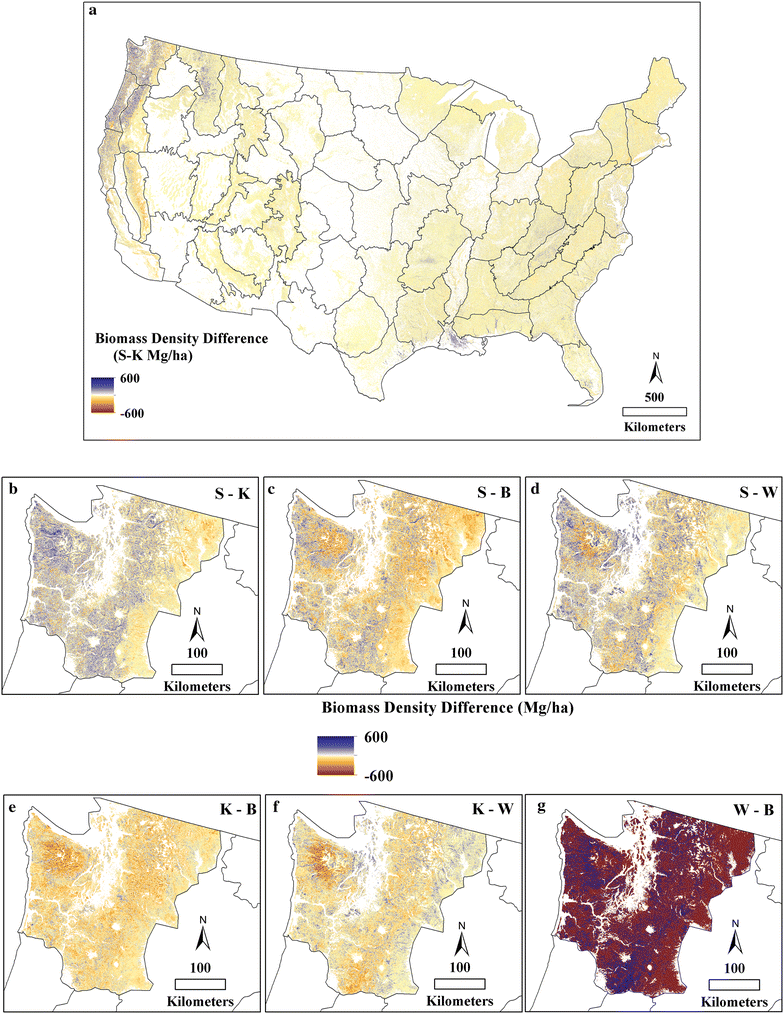 Comparison of national level biomass maps for conterminous US ...