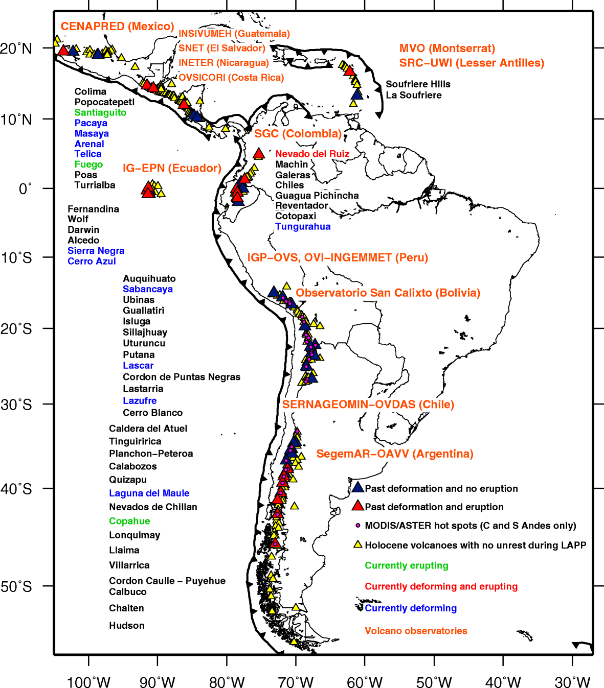 Towards coordinated regional multi-satellite InSAR volcano observations ...