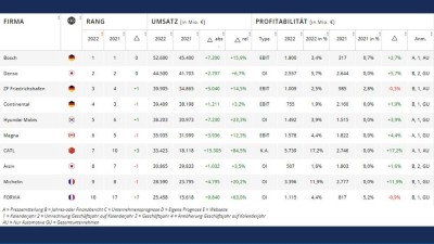 Automobilwirtschaft | Das sind die größten Automobilzulieferer 2024 | springerprofessional.de