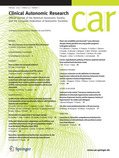 Clinical Autonomic Research 1/2023 | springermedizin.de