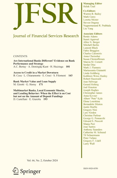 Journal of Financial Services Research 1/2025 | springerprofessional.de