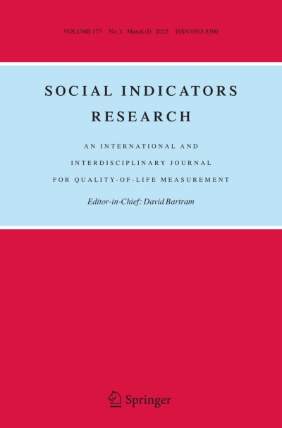 Social Indicators Research 1/2025 | springerprofessional.de