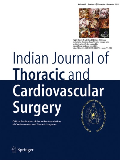 Indian Journal of Thoracic and Cardiovascular Surgery 9/2025 | springermedicine.com