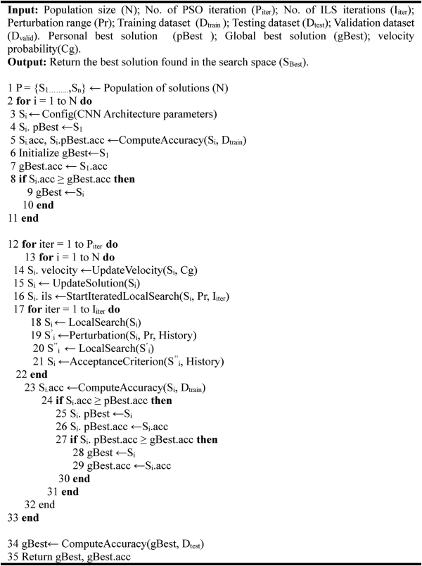 Neural architecture search using particle swarm and iterated local ...