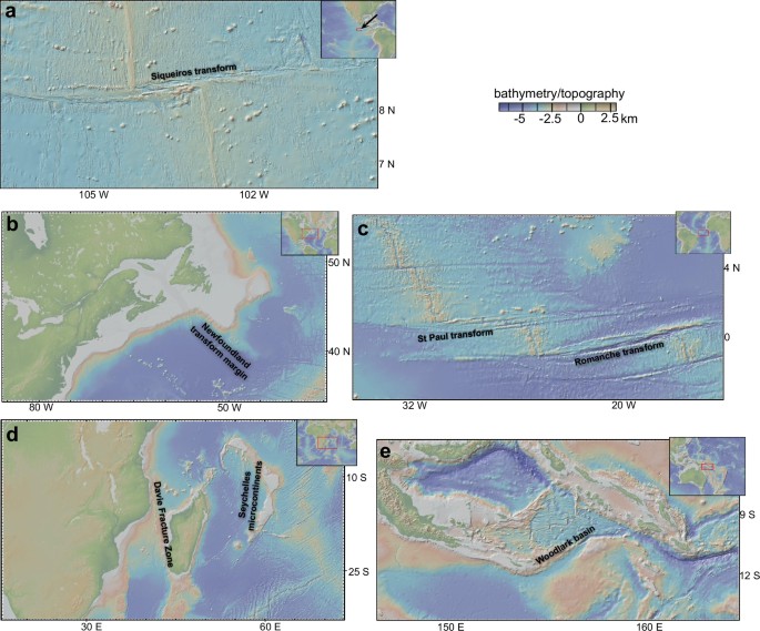 Presence of continental slivers in oceanic transform faults determined ...
