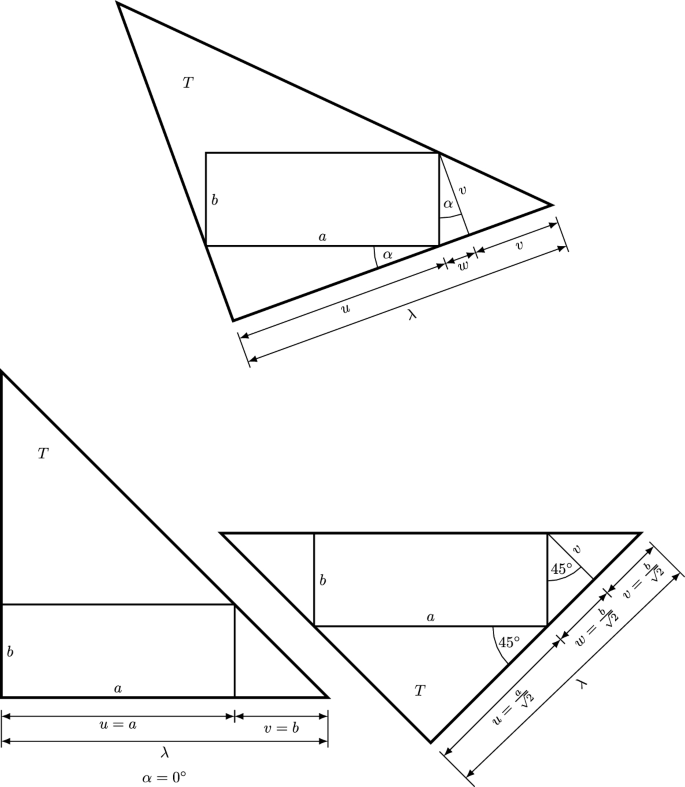 Covering a rectangle with isosceles right triangles | Journal of Geometry