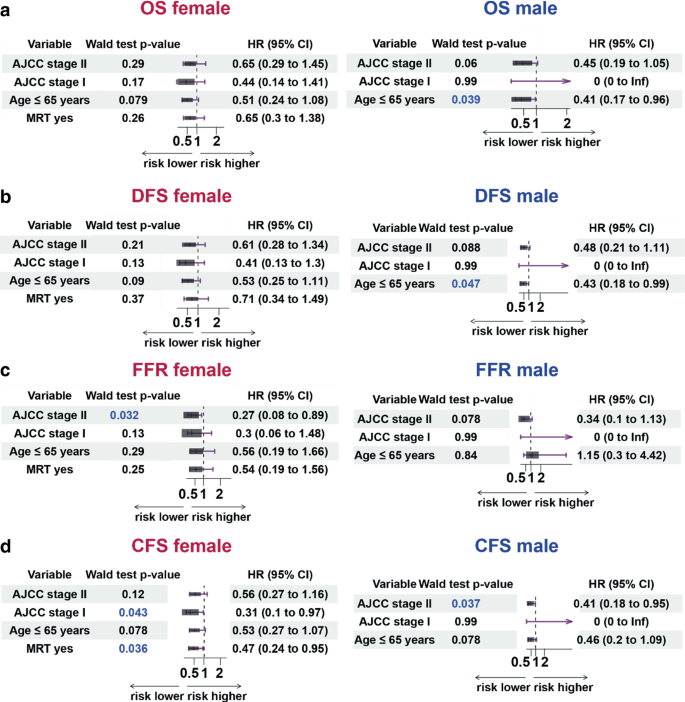 Radio(chemo)therapy in anal cancer: evaluation of sex-specific disparities across AJCC stages ...
