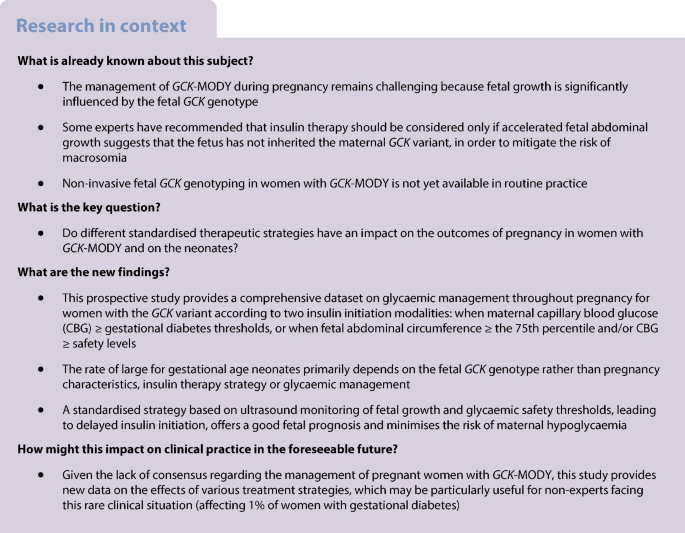 Pregnancy and neonatal outcomes in women with GCK-MODY: an ...