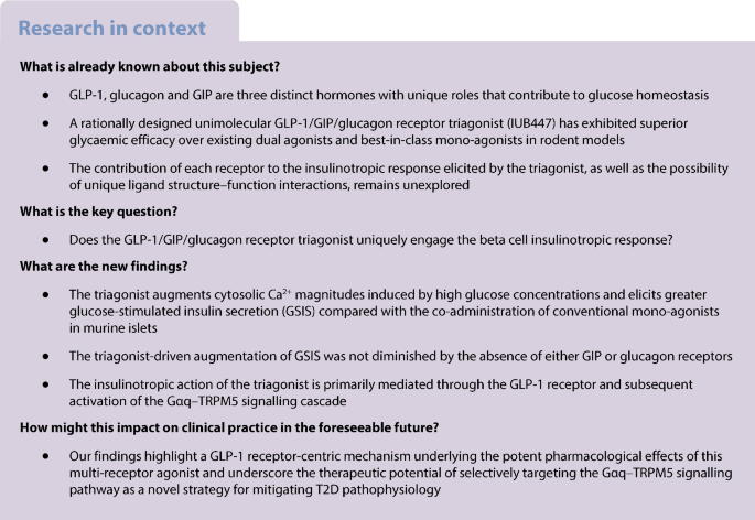 GLP-1/GIP/GCG receptor triagonist (IUB447) enhances insulin secretion ...