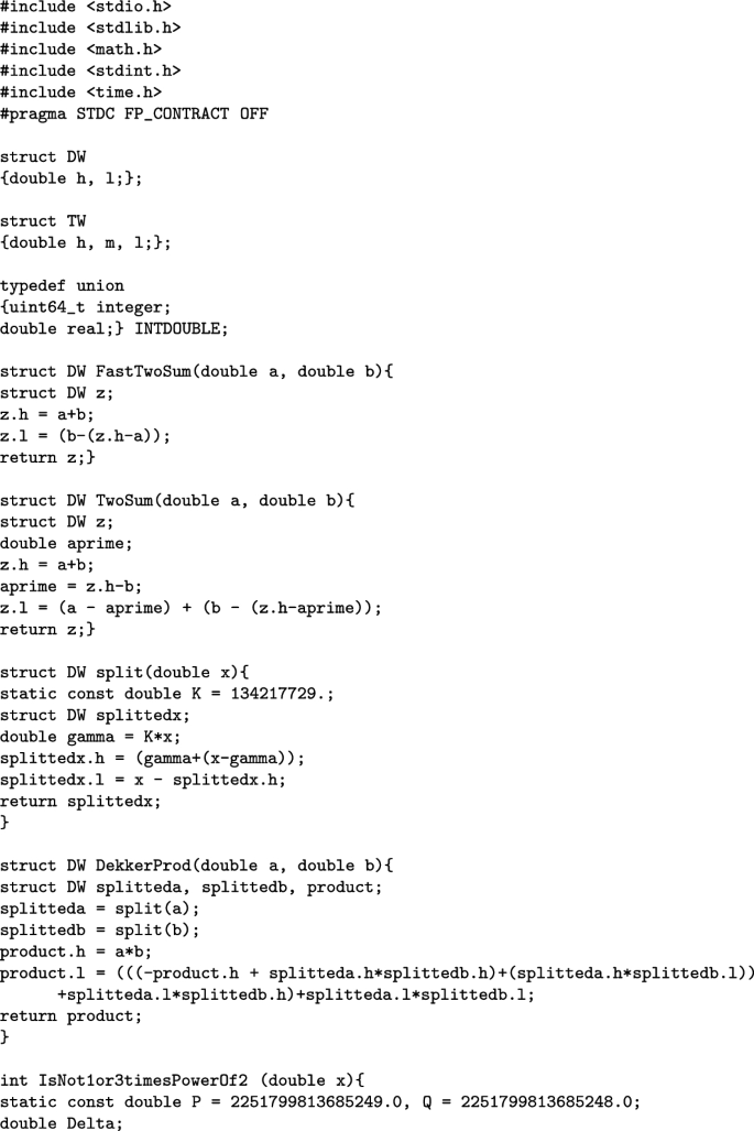 Emulation of the FMA and the correctly-rounded sum of three numbers in ...
