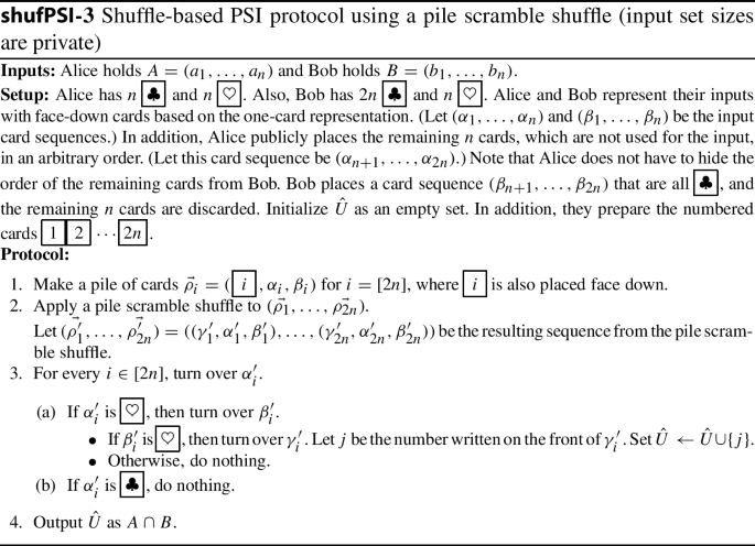 Card-Based Protocols for Private Set Intersection and Union | New ...