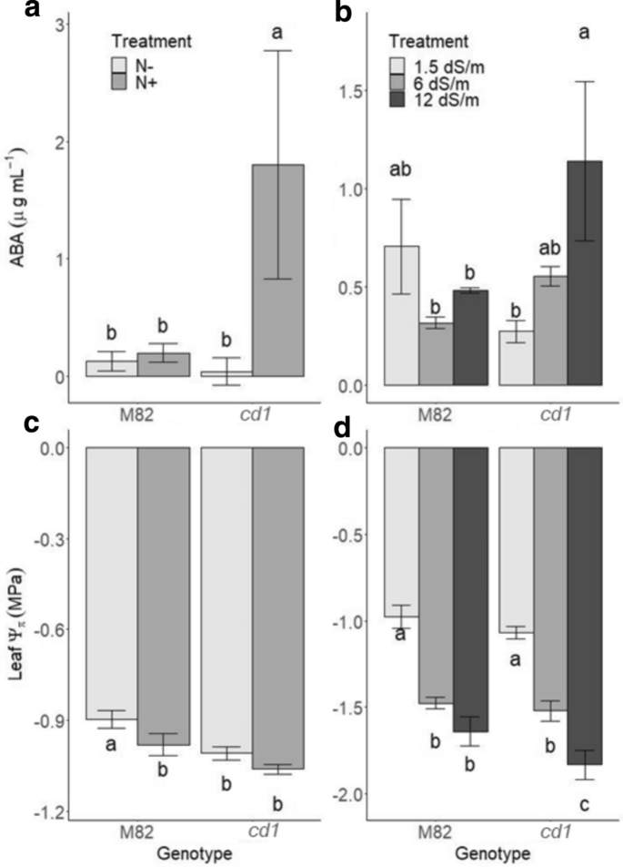 Physiological characterization of the tomato cutin mutant cd1 under ...
