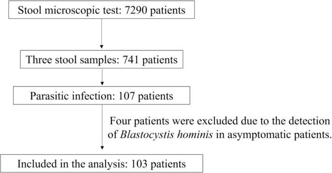 Factors associated with detecting pathogenic intestinal parasites in ...