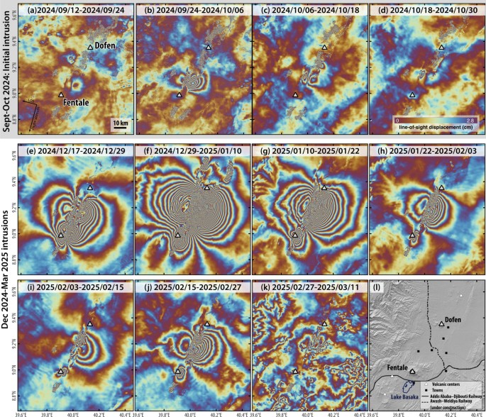 Real-time satellite monitoring of the 2024–2025 dyke intrusion sequence ...