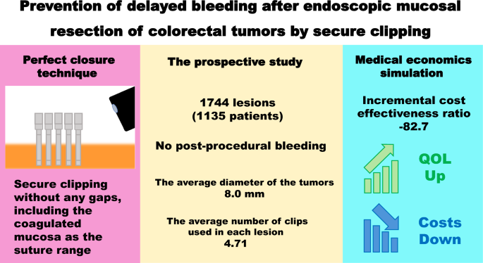 Prevention of delayed bleeding after endoscopic mucosal resection of colorectal tumors by secure ...