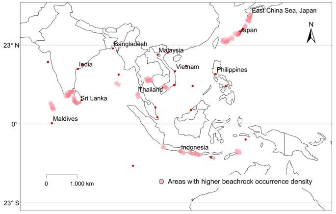 Geographical distribution and cementation characteristics of beachrocks ...