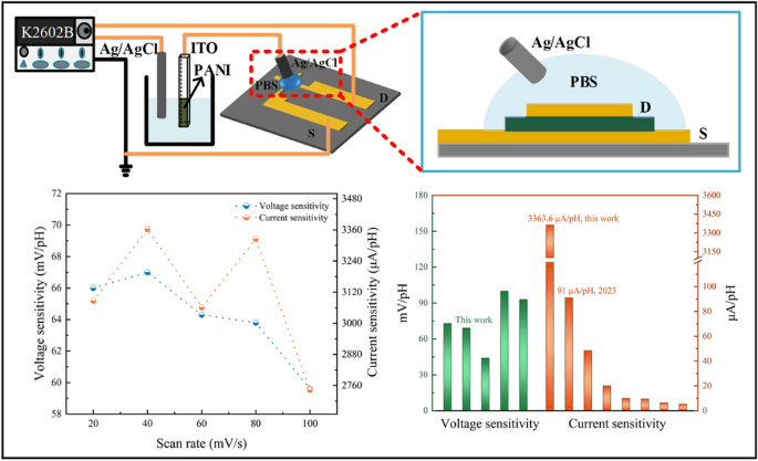 Ultra-high sensitivity pH sensor based on vertical organic ...