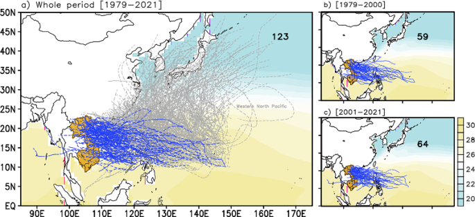 Trends and variations of tropical cyclone precipitation contributions ...
