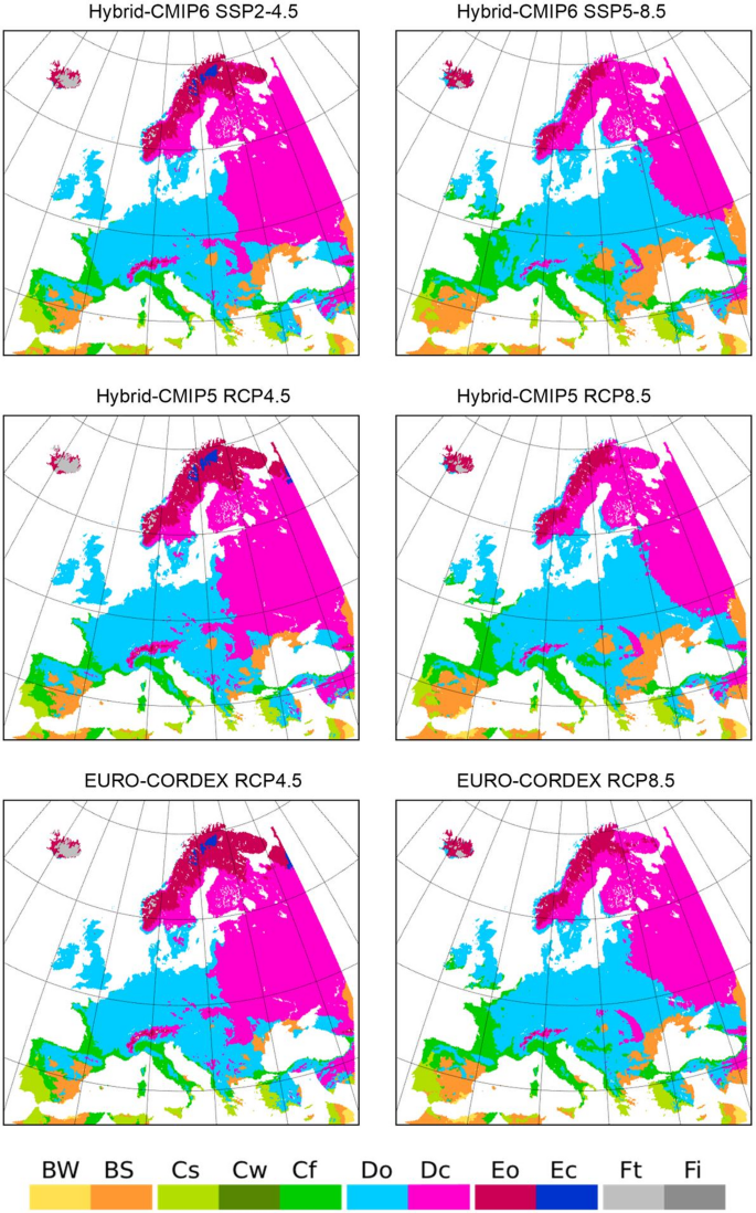 Scenarios of Köppen-Trewartha climate types in Europe based on GCM-RCM ...