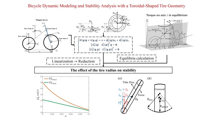 Bicycle dynamic modeling and stability analysis with a toroidal-shaped ...