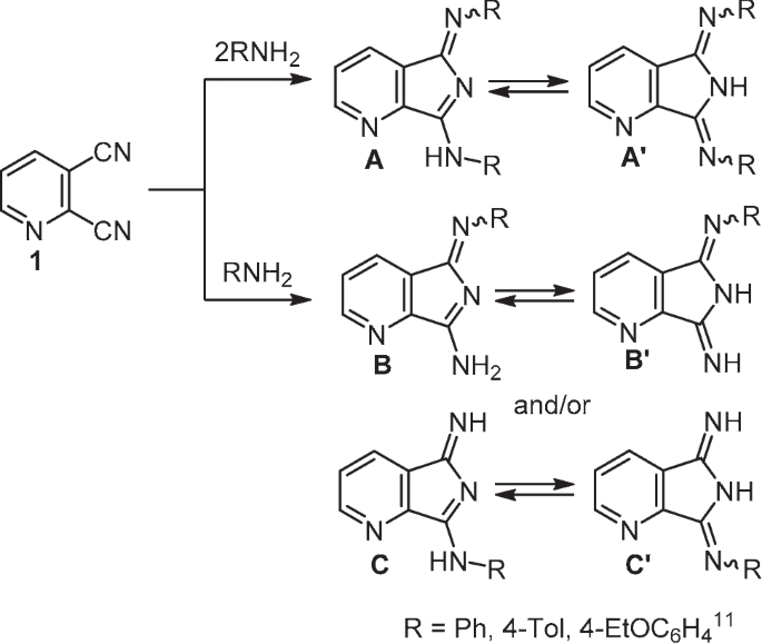 Isomeric and tautomeric structures of amino-imino 5H-pyrrolo[3,4-b ...