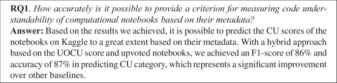 Predicting the understandability of computational notebooks through code metrics analysis ...