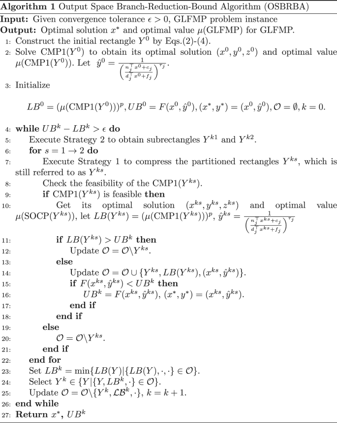 Convex relaxation technique-based output space branch-reduction-bound algorithm for minimizing ...