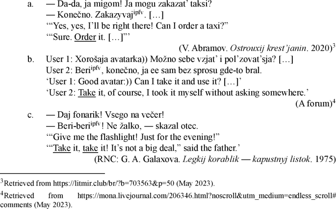 (Sure), Go Ahead, (But): levels of approval and Russian imperatives ...