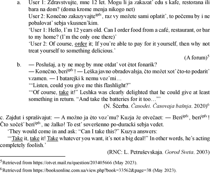 (Sure), Go Ahead, (But): levels of approval and Russian imperatives ...
