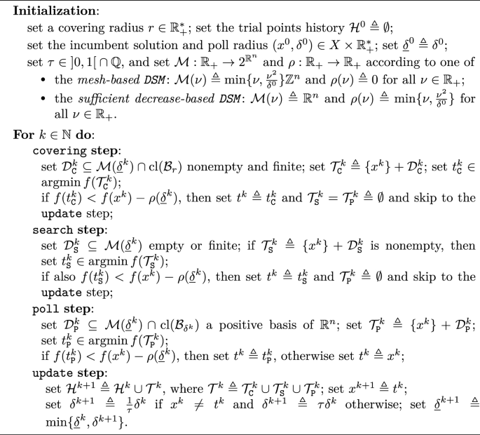 Convergence towards a local minimum by direct search methods with a ...