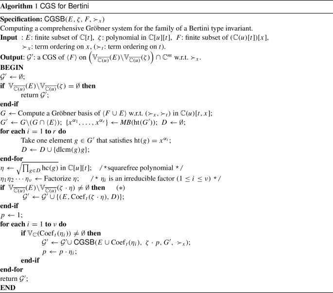 A Deterministic Method for Computing Bertini Type Invariants of ...
