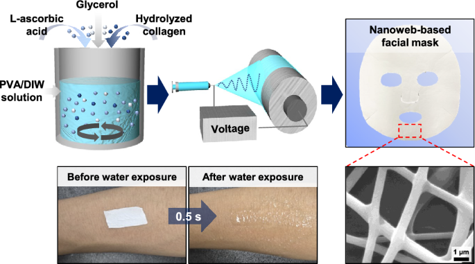 Water-soluble nanoweb-based facial masks for skincare applications ...