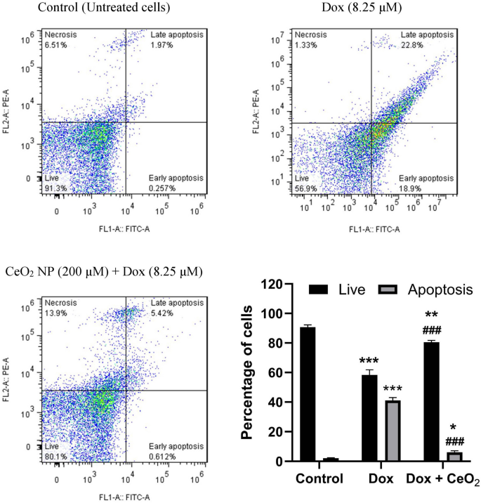 In vitro evaluation of CeO2 nanoparticles on doxorubicin induced ...
