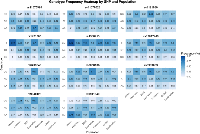 Comprehensive SNP-based evaluation of fat mass and obesity-associated ...